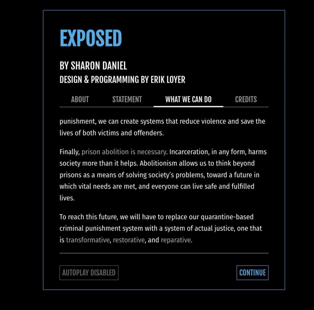 Exposed, Sharon Daniel | Electronic Literature Directory